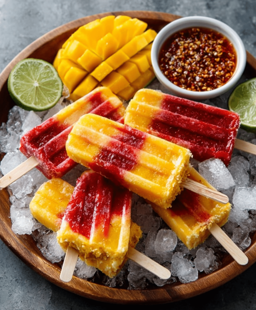 Mango Rose Popsicles with Chili Salt: A Sweet Surprise! - yumyumrecipe.com