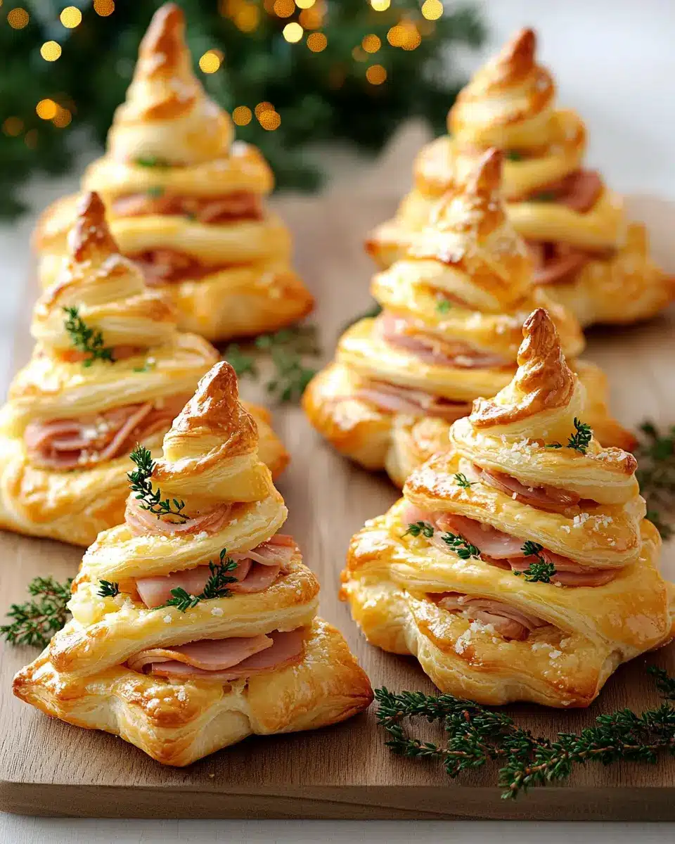 Ham & Cheese Puff Pastry Christmas Trees